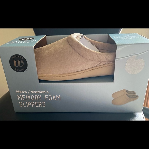 Shoes | Unisex Tan Memory Foam Slippers Size Lg Nib | Poshmark